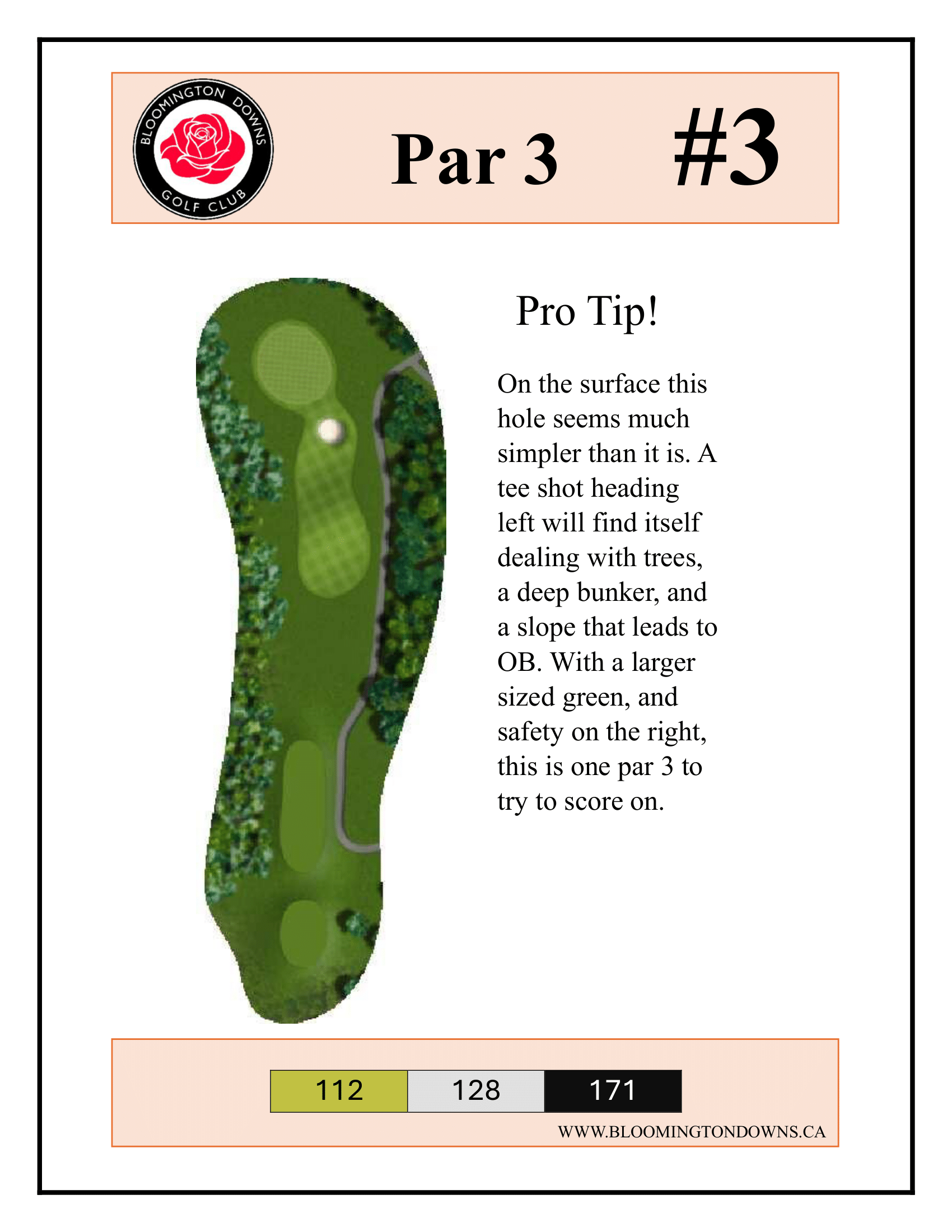 Hole by Hole Information - Bloomington Downs Golf Course
